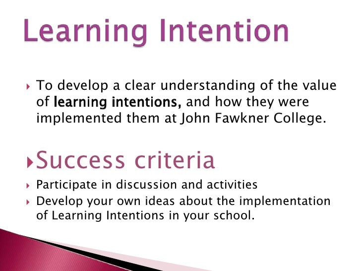 Learning intentions prins.ppt
