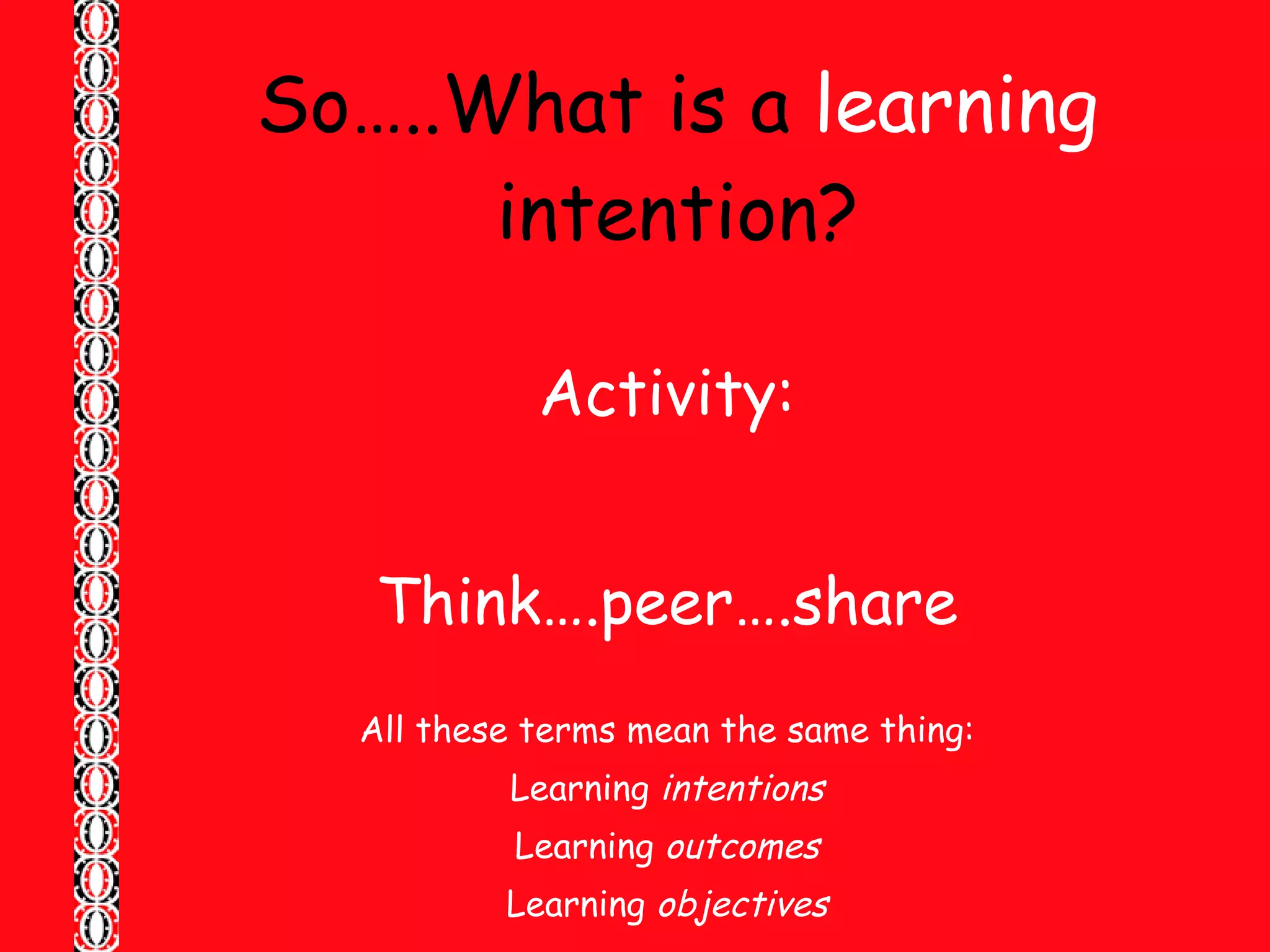 Learning Intentions Tk | PPT | Educational Assessment | Education