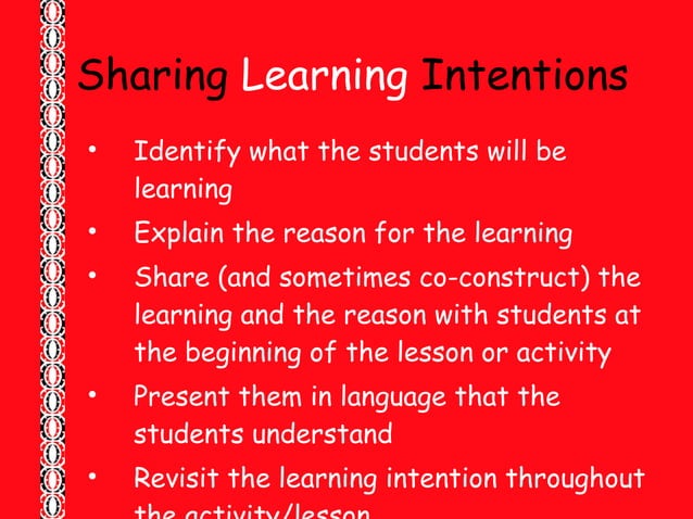 Learning Intentions Tk | PPT | Educational Assessment | Education
