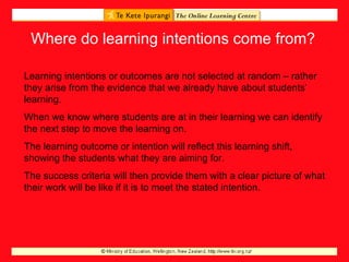 Learning Intentions Tk | PPT | Educational Assessment | Education