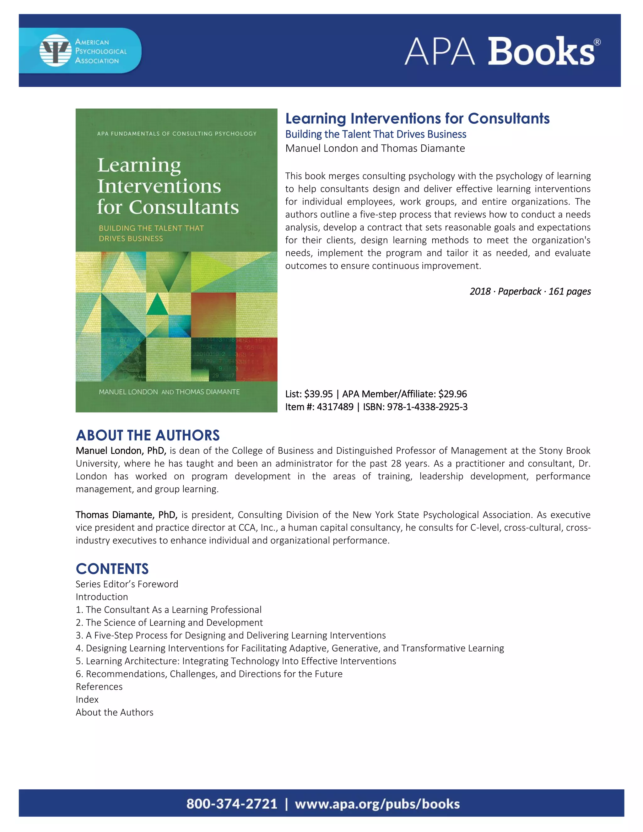 Learning interventions for Consultants | PDF
