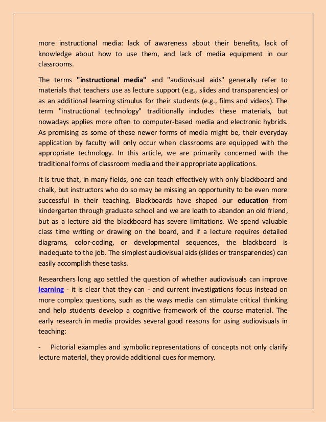 Learning Is Enhanced By The Use Of Visual Aids | PDF