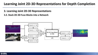 Learning joint 2 d 3d representations for depth completion | PPT