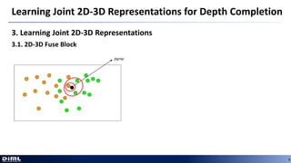 Learning joint 2 d 3d representations for depth completion | PPT
