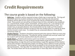 Learning lab syllabus | PPTX | Homework and Study | Education