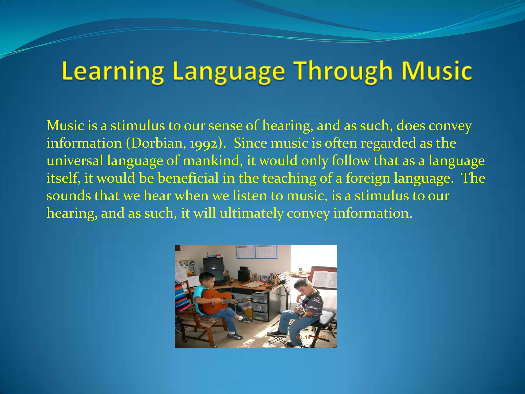 Learning language through music | PPTX