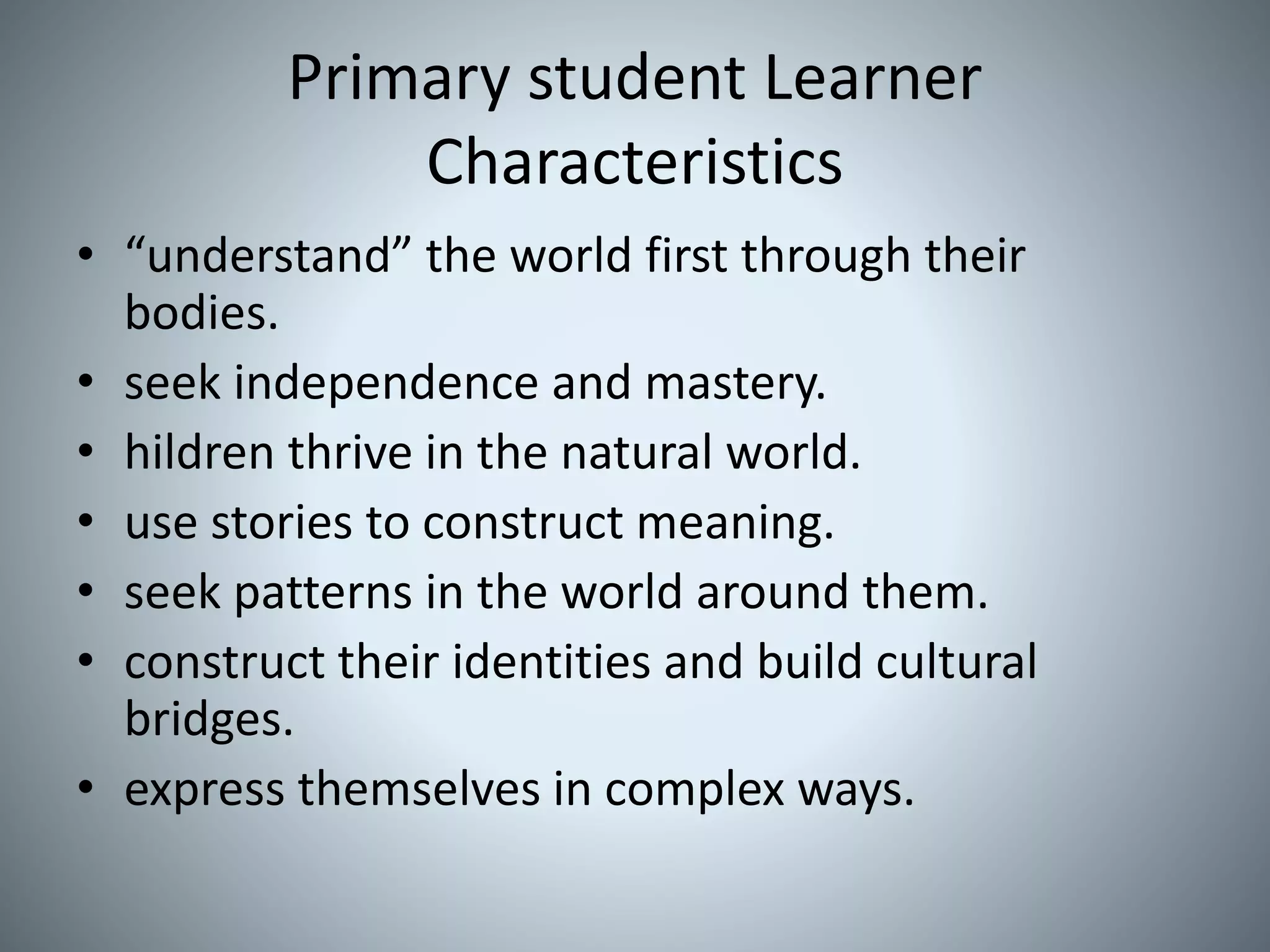 Learning & learner characteristics | PPTX