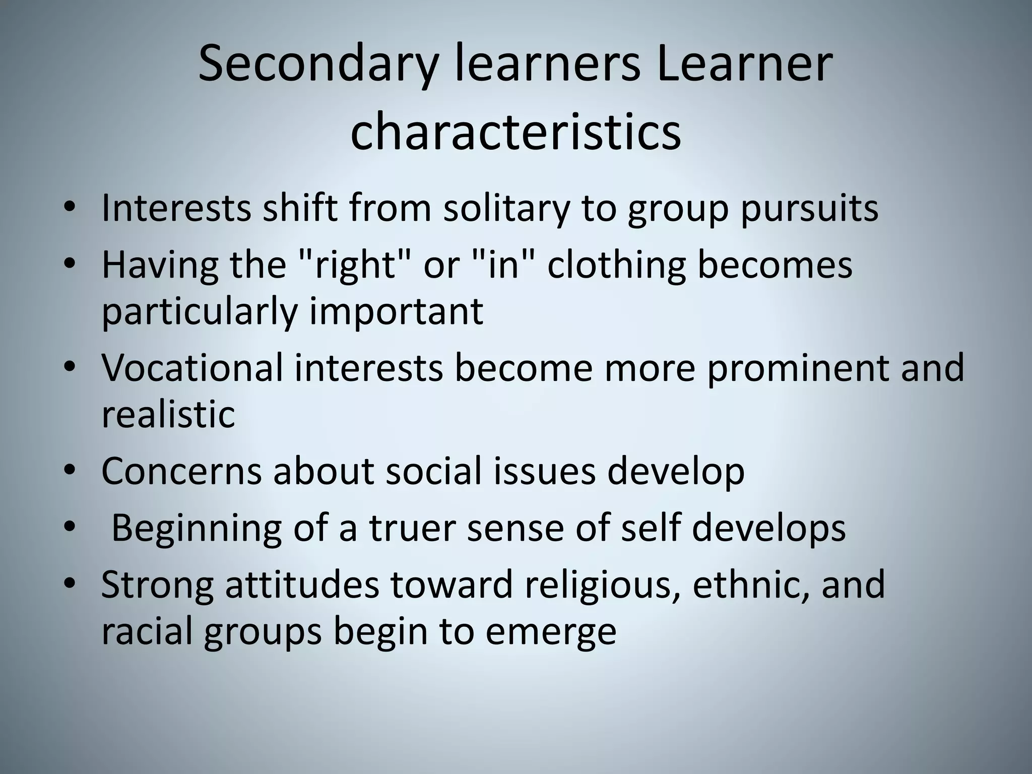 Learning & learner characteristics | PPTX