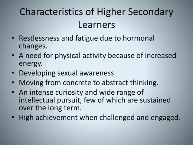Learning & learner characteristics | PPTX | Secondary Education | Education