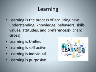 Learning & learner characteristics | PPTX