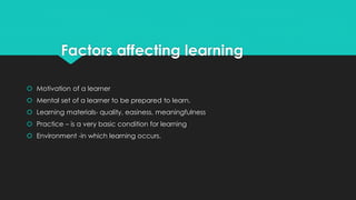Learning in OB | PPT
