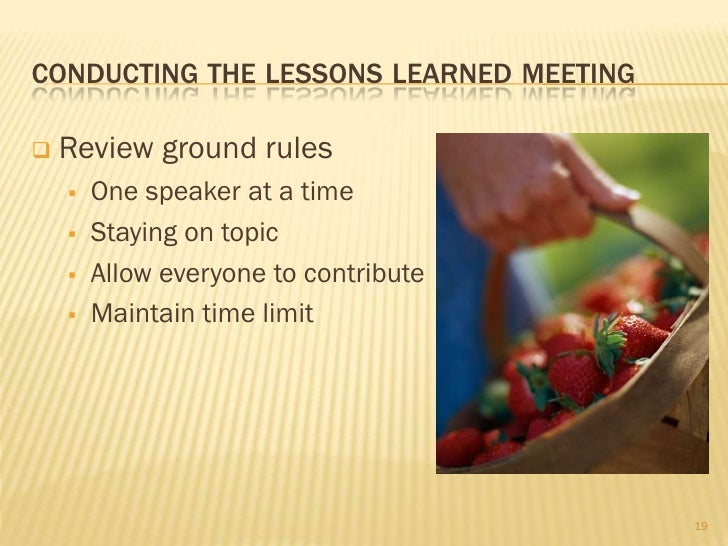 Learning Lessons from a Completed Communications Project