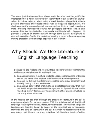 Learning literature through English Language Teaching | DOCX