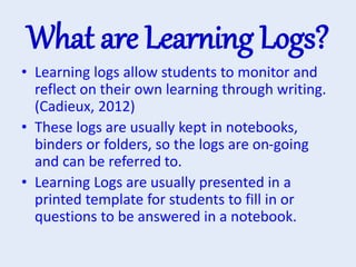 Learning logs | PPTX