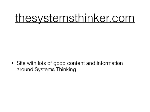 A Brief, Very Very Brief Intro to Systems Thinking | PDF