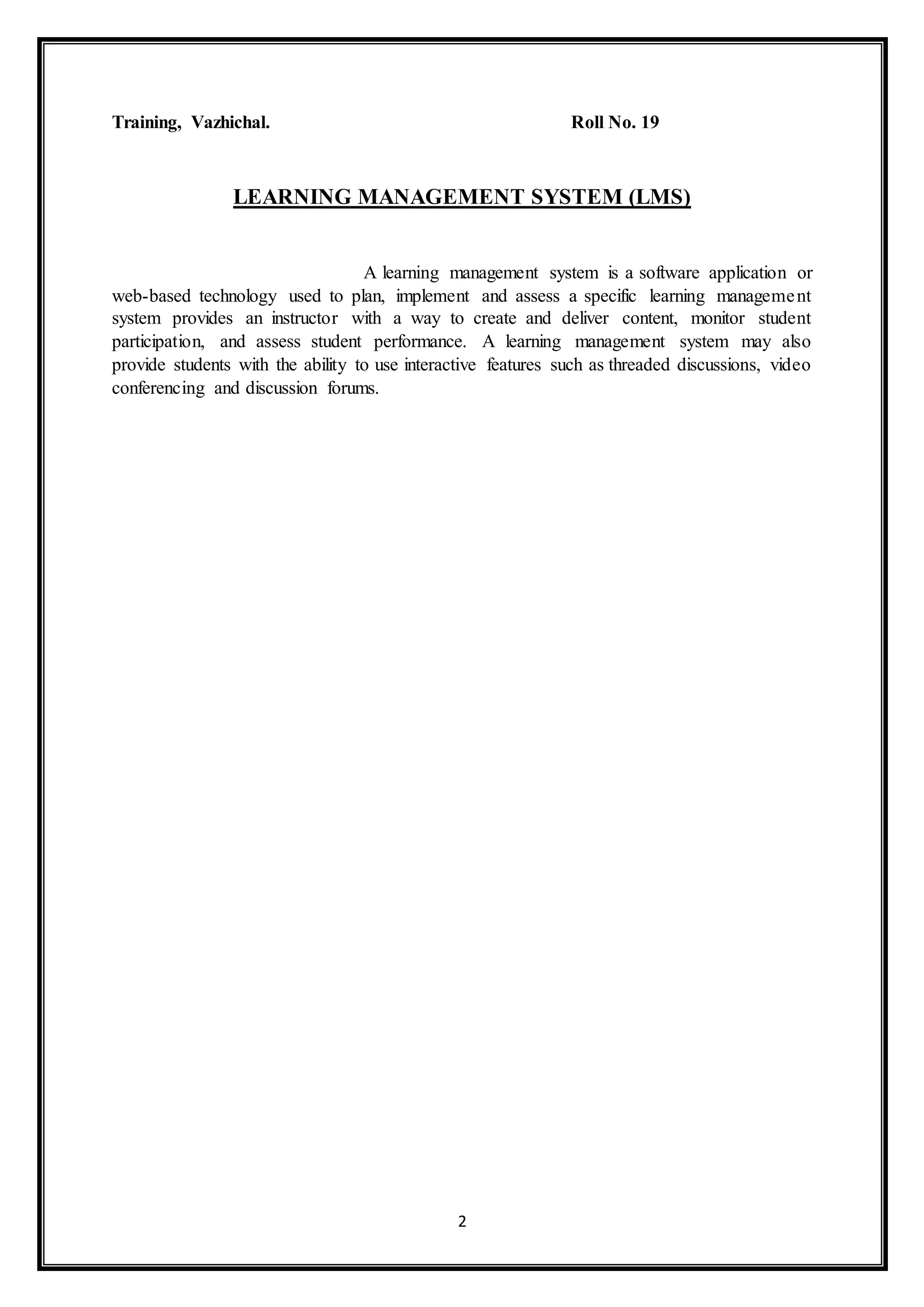 Learning management system | DOCX