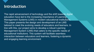 LEARNING MANAGEMENT SYSTEM presentation for mini project | PPTX