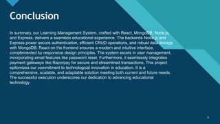 LEARNING MANAGEMENT SYSTEM presentation for mini project | PPTX