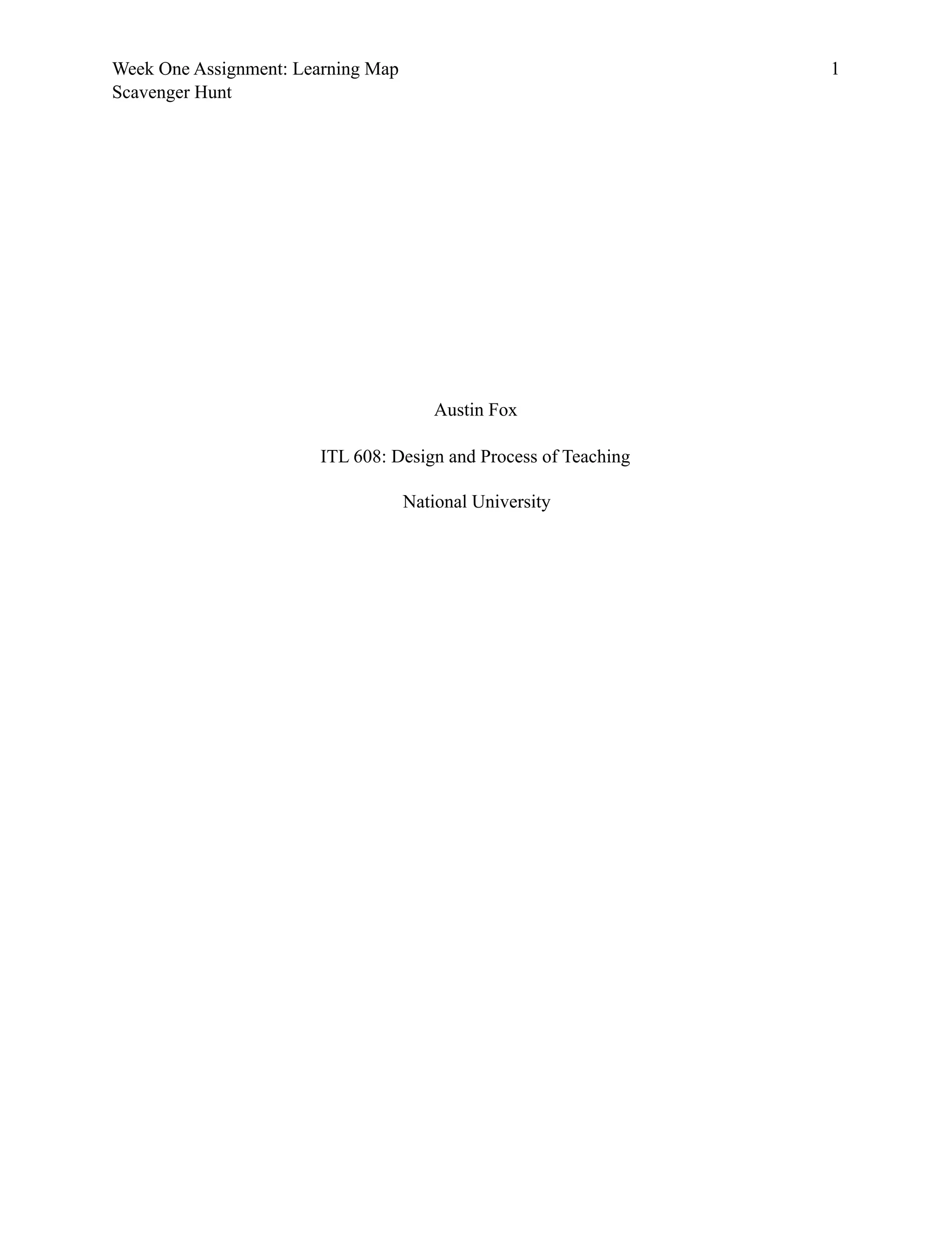 ITL 608: Learning Map Scavenger Hunt | PDF