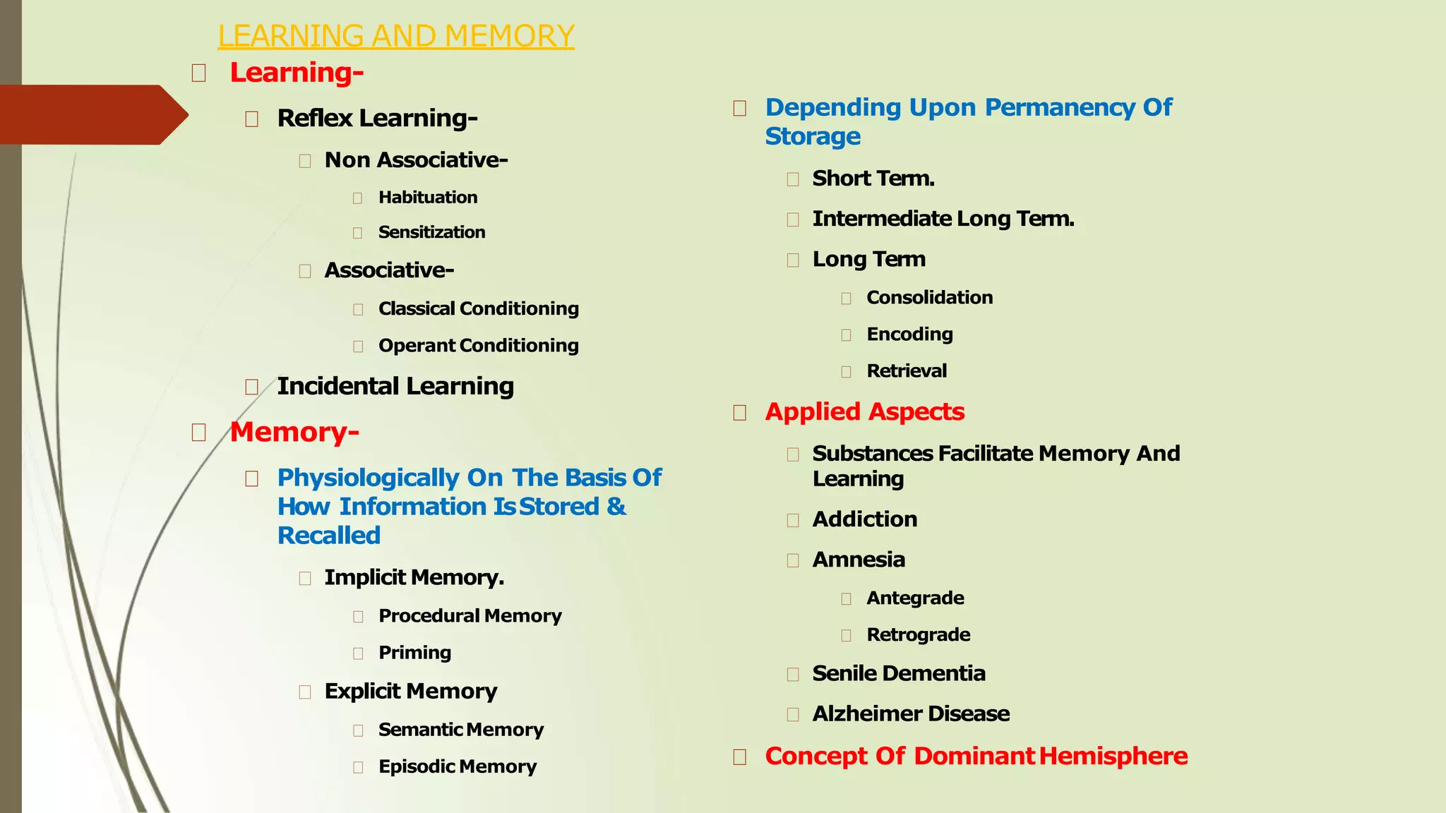 Learning Memory Pptx