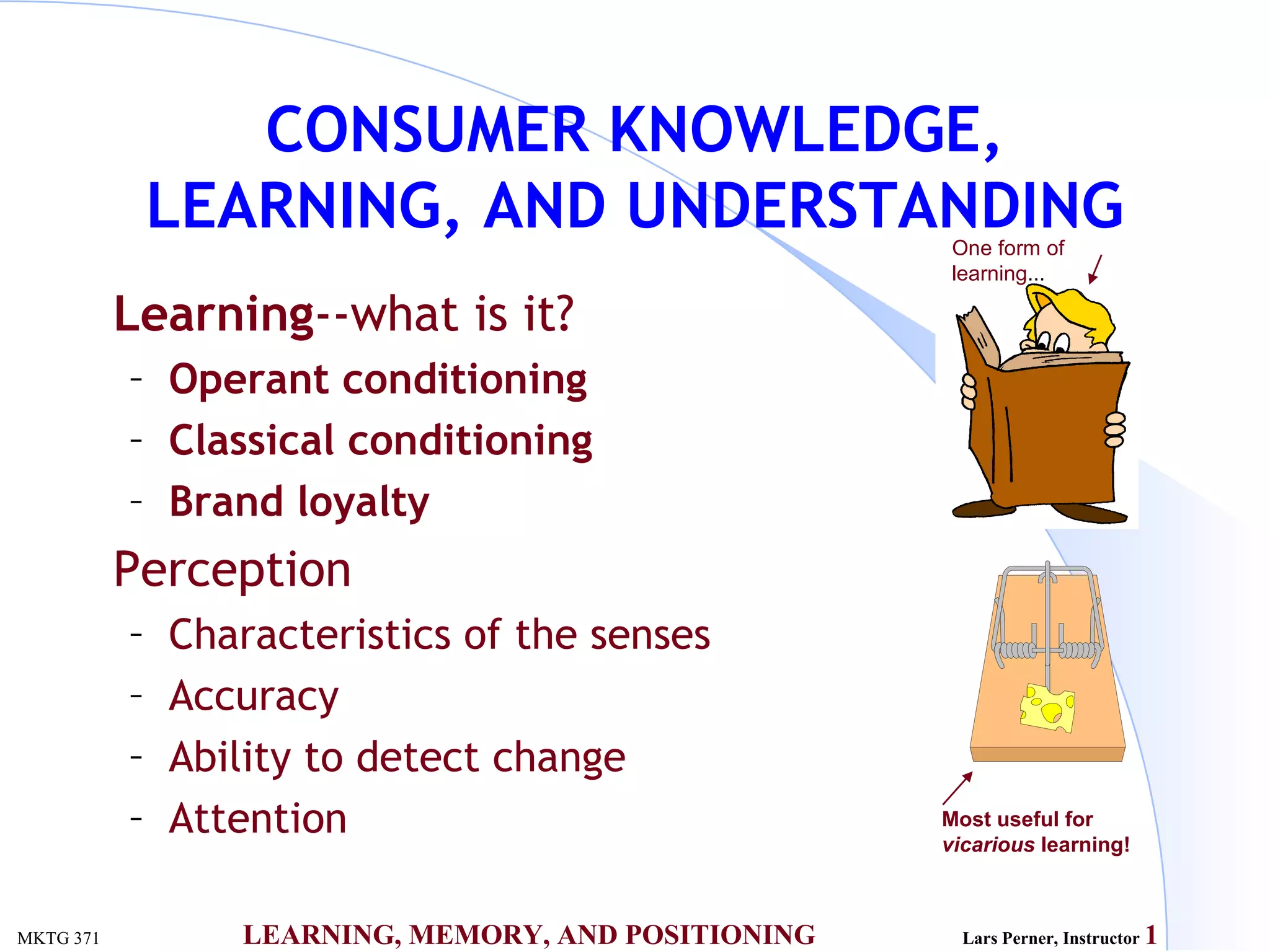 Consumer Knowledge ,Learning, memory, and positioning | PPT