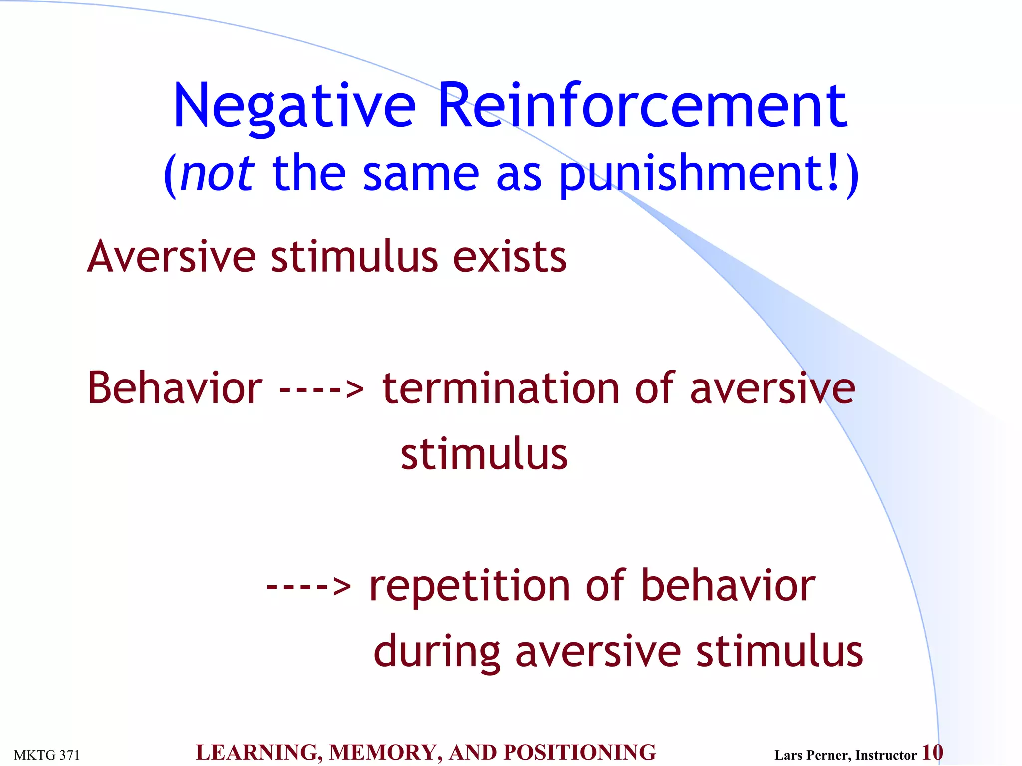 Consumer Knowledge ,Learning, memory, and positioning | PPT