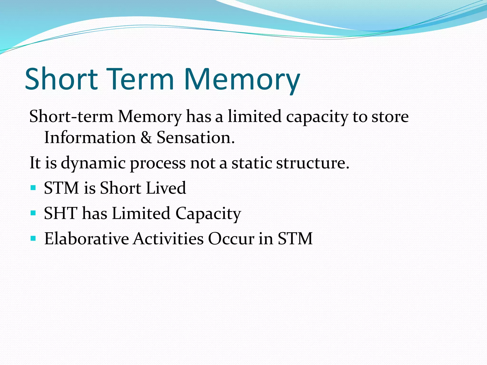 Learning, Memory and Retrieval | PPTX