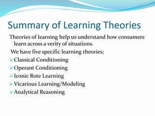 Learning, Memory and Retrieval | PPT