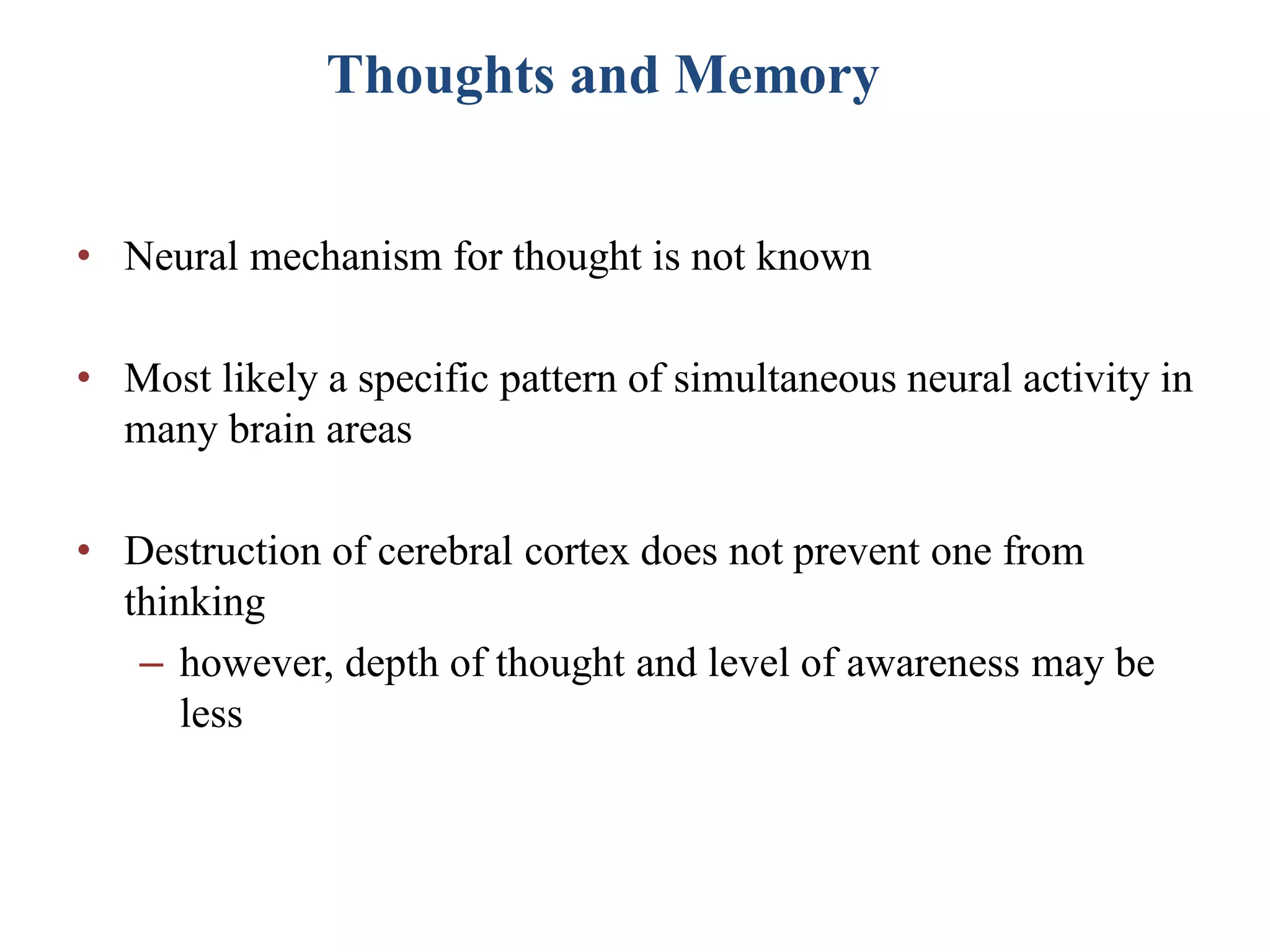 Cerebral Cortex, Intellectual Functions of the Brain, Learning, and Memory. | PPT