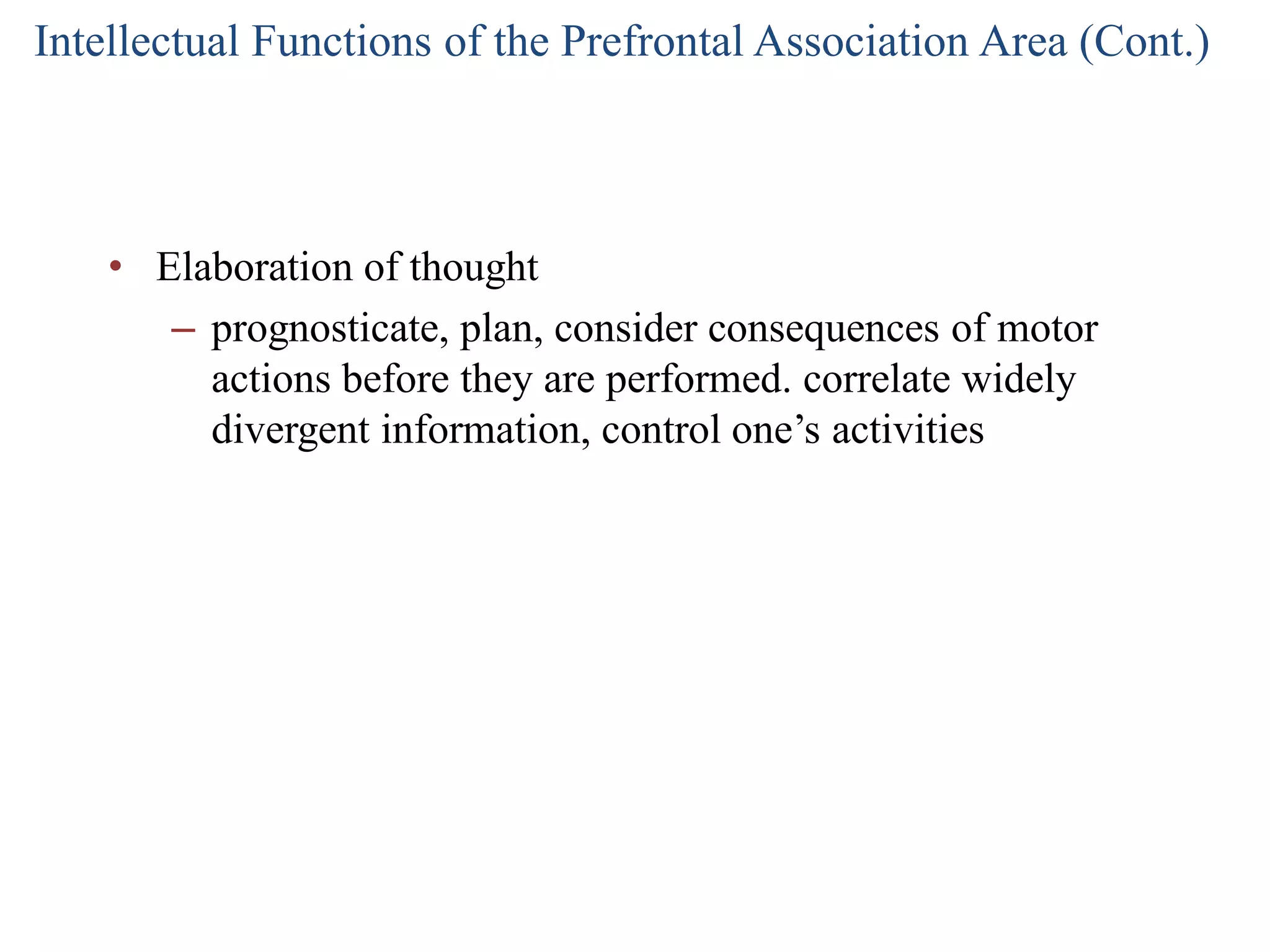 Cerebral Cortex, Intellectual Functions of the Brain, Learning, and Memory. | PPT