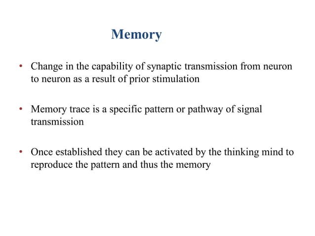 Cerebral Cortex, Intellectual Functions of the Brain, Learning, and Memory. | PPT