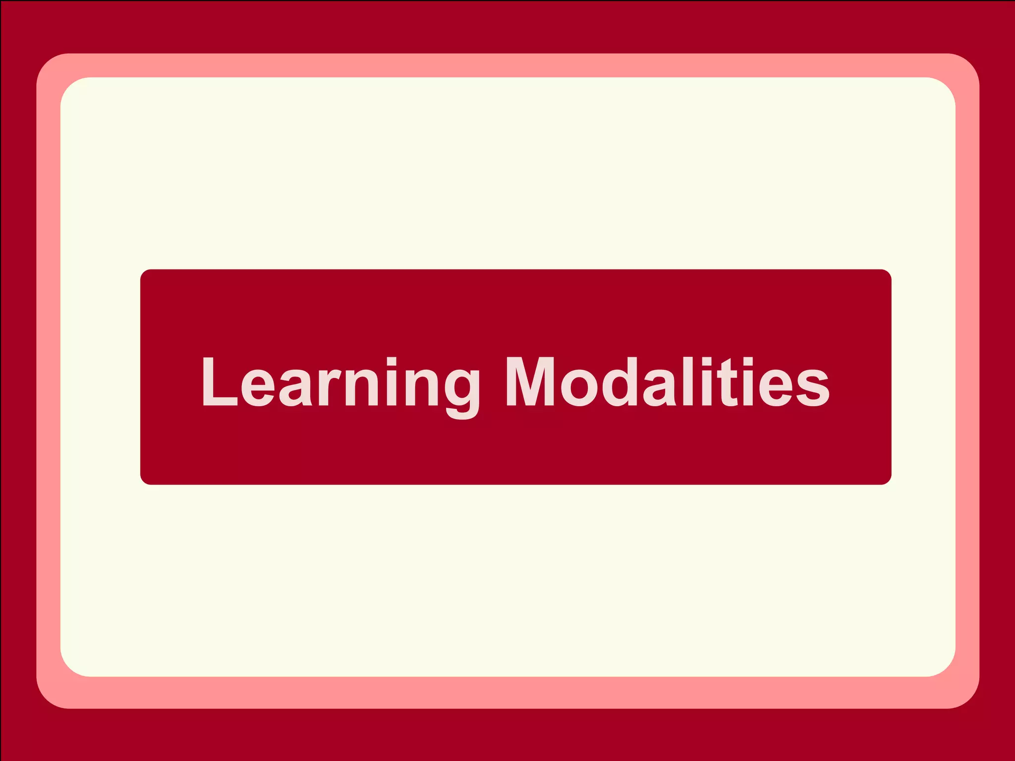 Learning Modalities | PPT