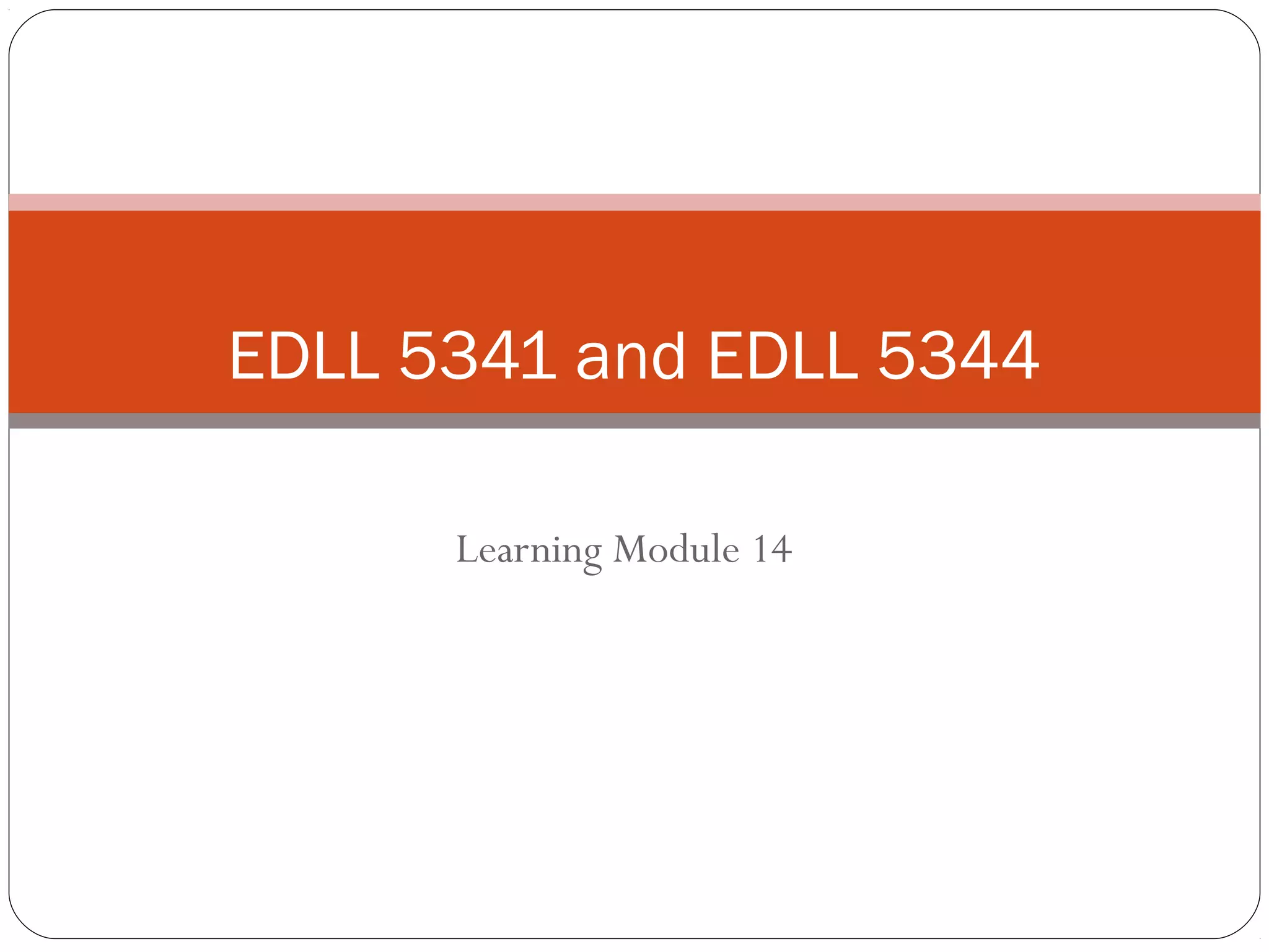 Learning module 14 | PPT