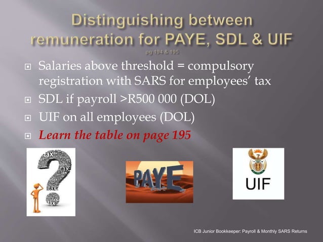 ICB PAYROLL & MONTHLY SARS RETURNS Learning module 6 | PPTX ...