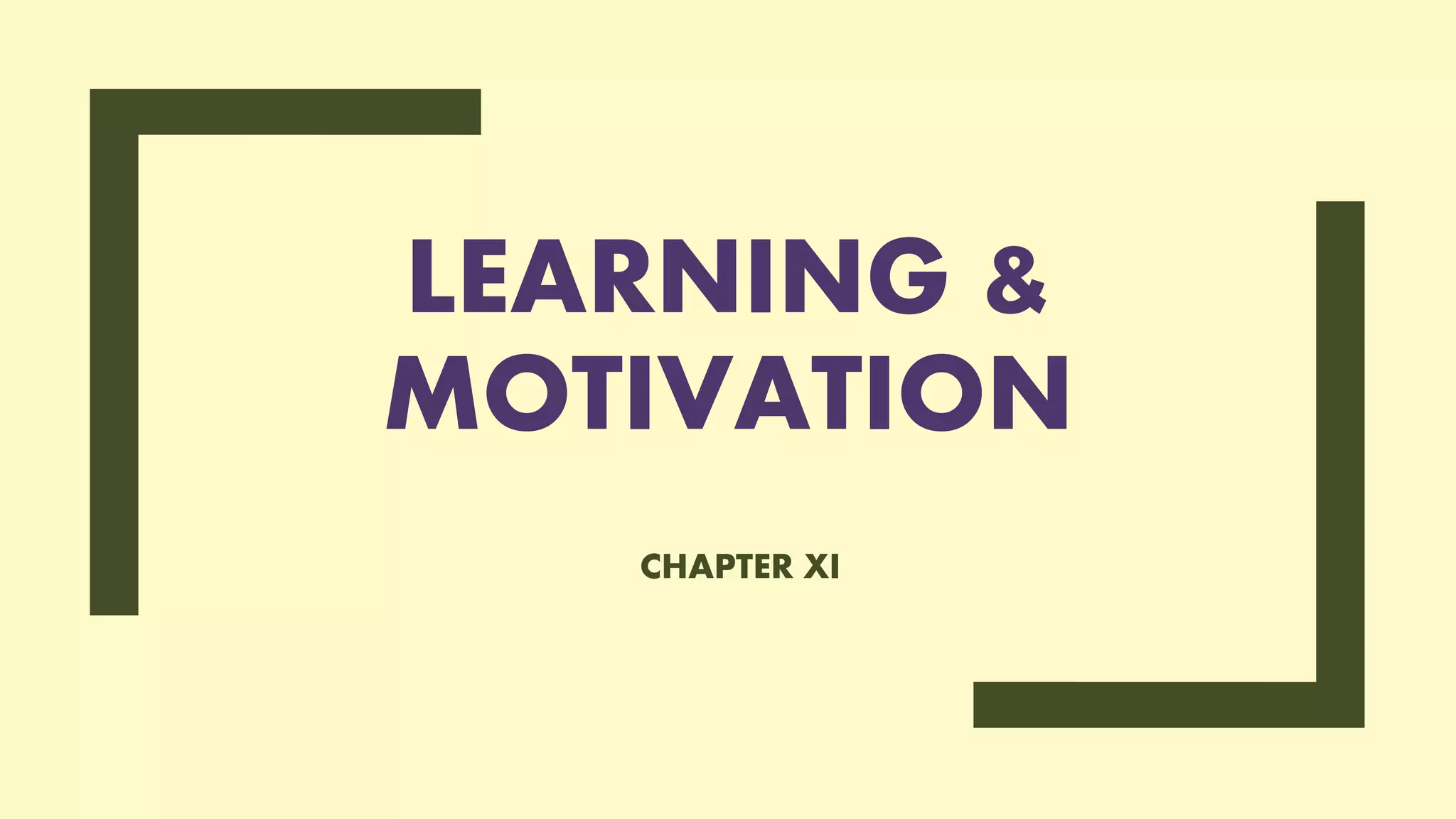 Learning And Motivation | PPTX