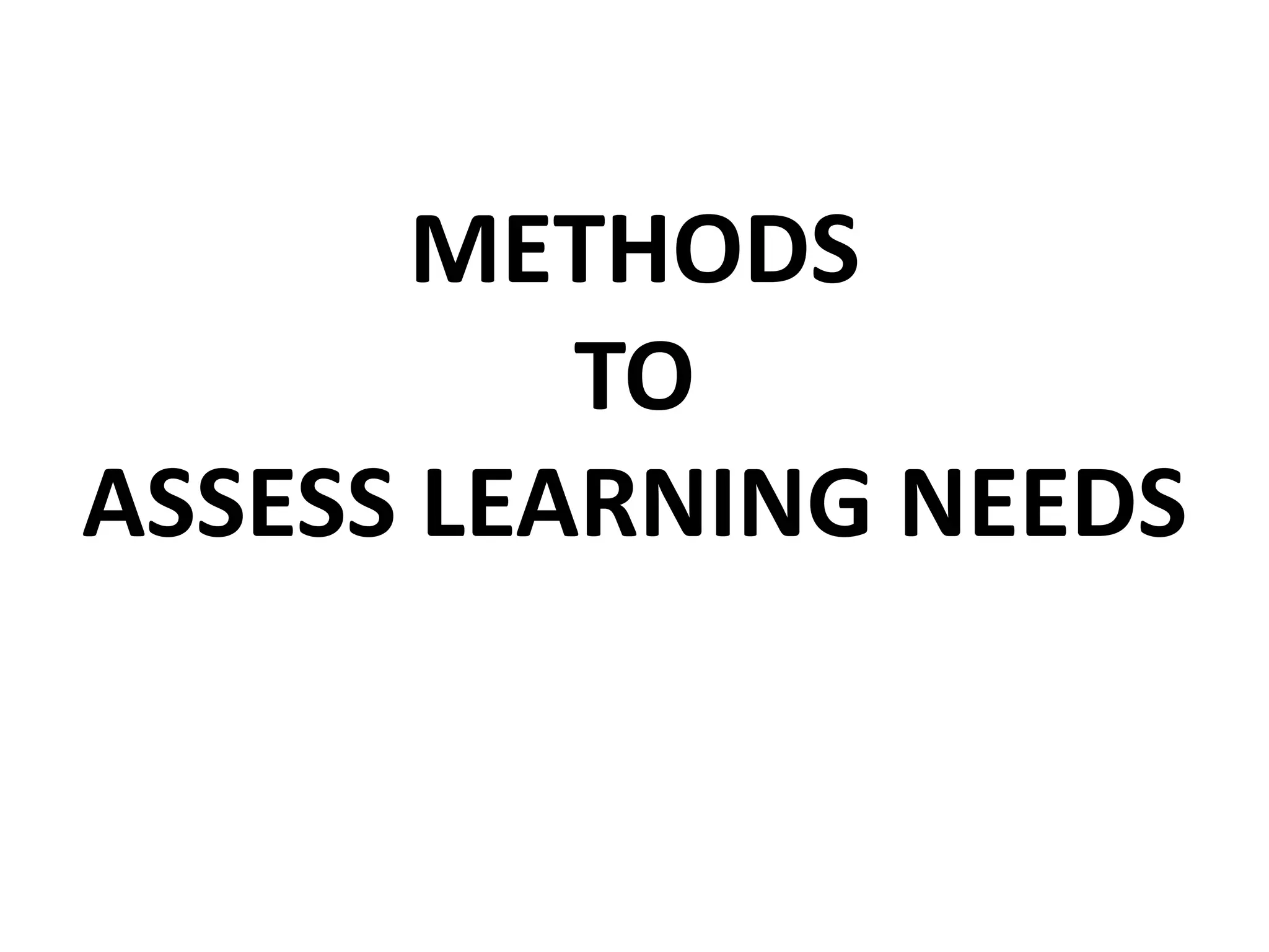 Learning Need Analysis for Nursing Education | PPTX