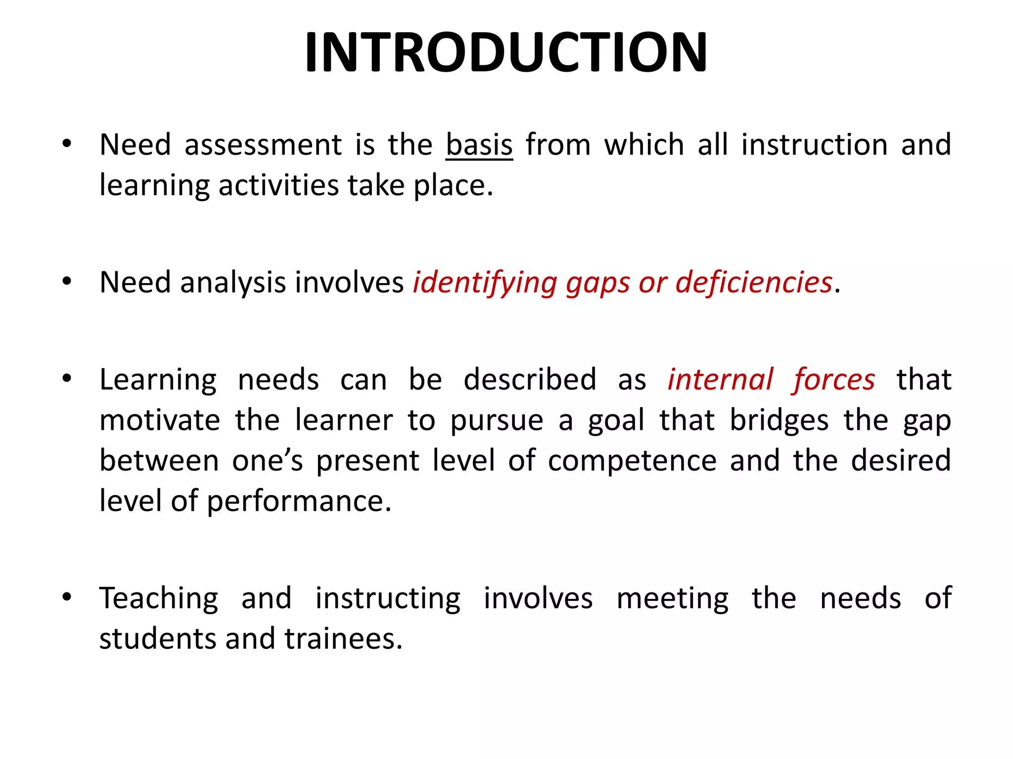 Learning Need Analysis for Nursing Education | PPTX