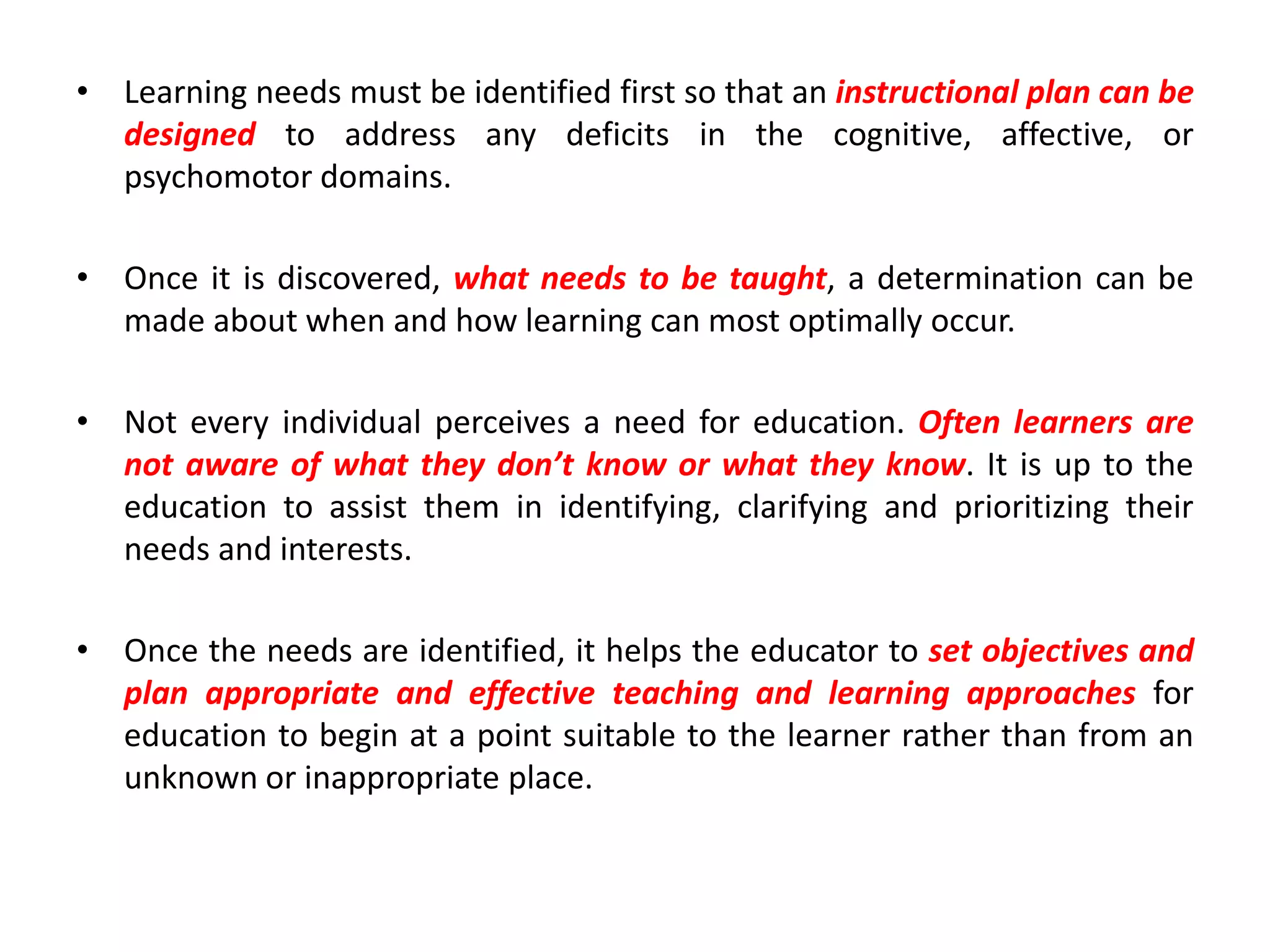 Learning Need Analysis for Nursing Education | PPTX