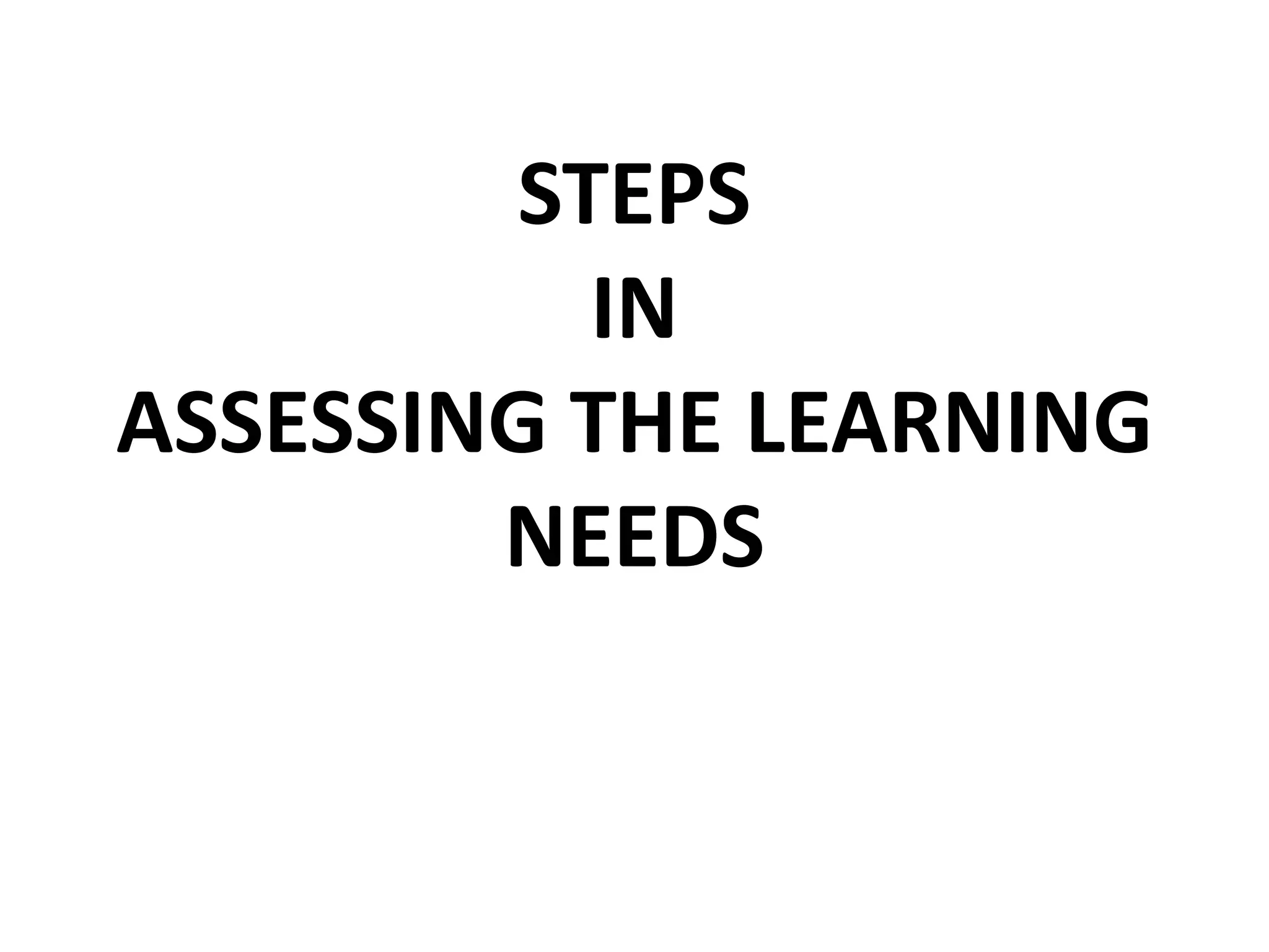 Learning Need Analysis for Nursing Education | PPTX