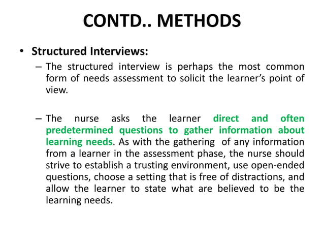 Learning Need Analysis for Nursing Education | PPTX | Educational ...