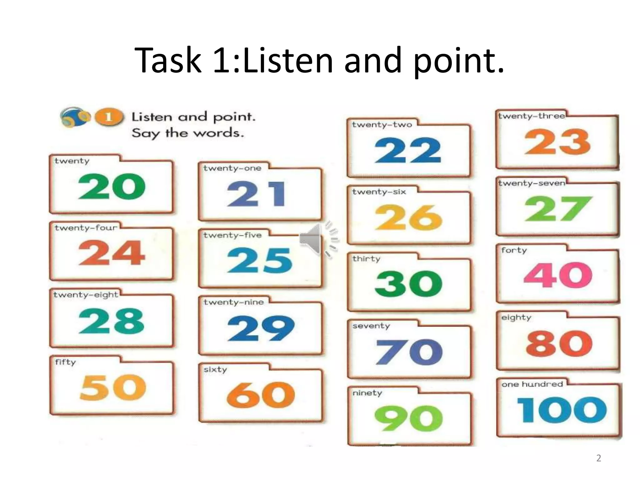 Learning numbers 20 to 100 | PPTX