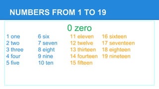 LEARNING NUMBERS IN A FUNNY WAY | PPTX