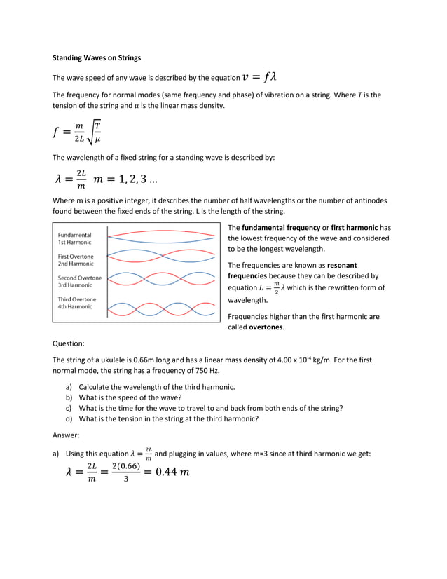 Learning Object- Standing Waves on Strings | PDF | Physics | Science