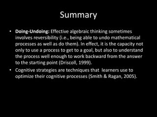 Algebraic Thinking Habits: Lesson 1 | PPT