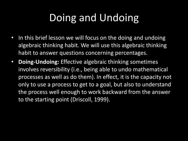 Algebraic Thinking Habits: Lesson 1 | PPT