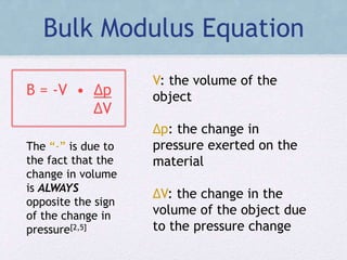 Learning Object 4 - Bulk Modulus | PPT