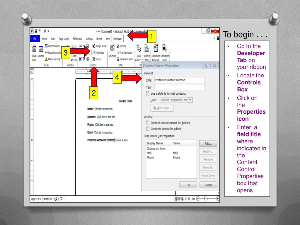 How To Create Simple Fillable Forms Using Word ZOHAL How To Create Simple Fillable Forms Using Word ZOHAL
