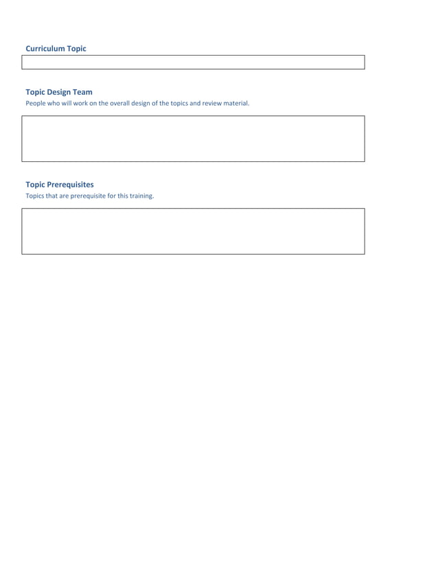 Learning Objectives and Topics Outline form | DOCX