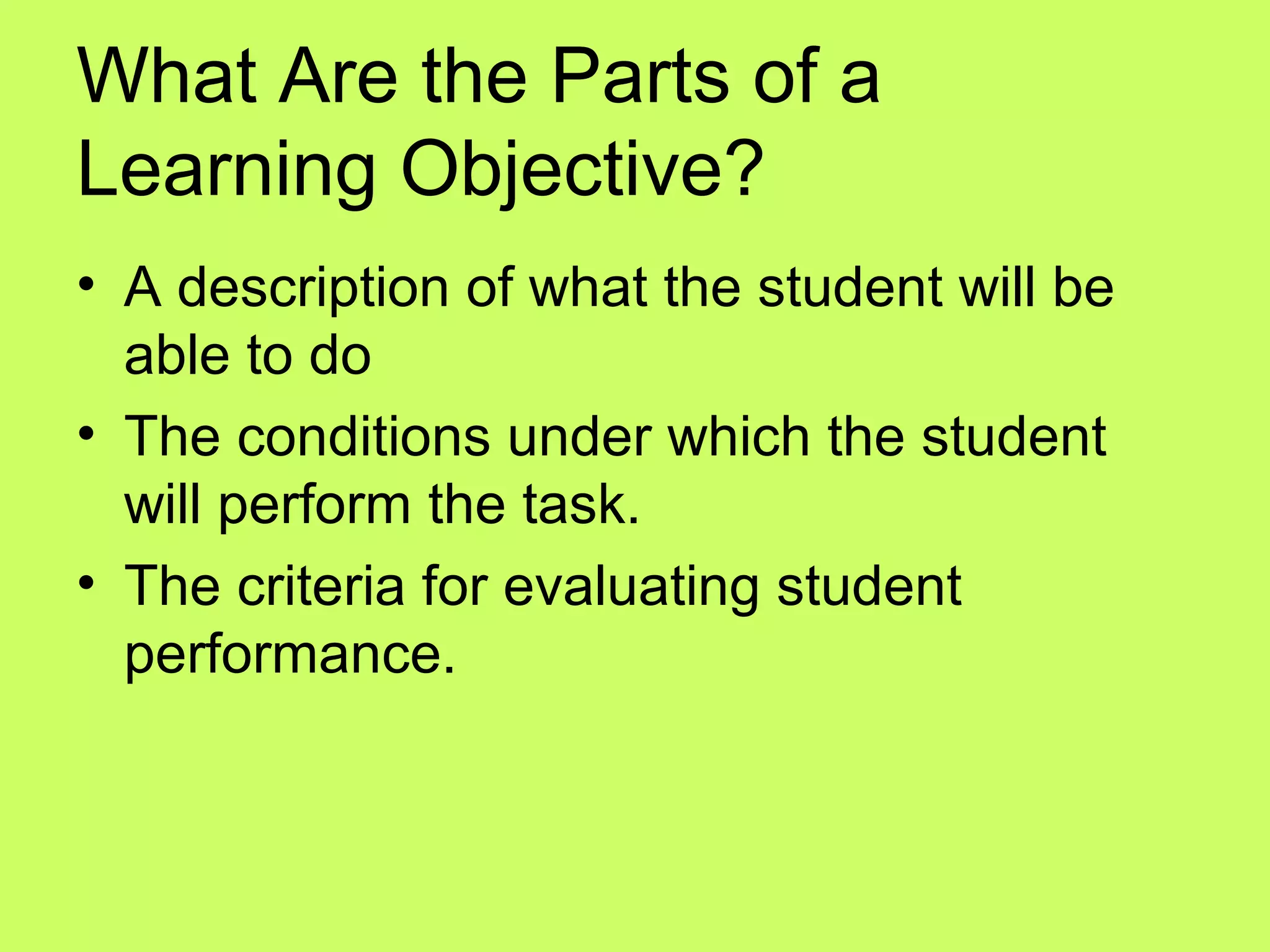 Learning Objectives | PPT