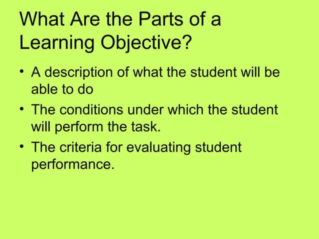 Learning Objectives | PPT | Educational Assessment | Education